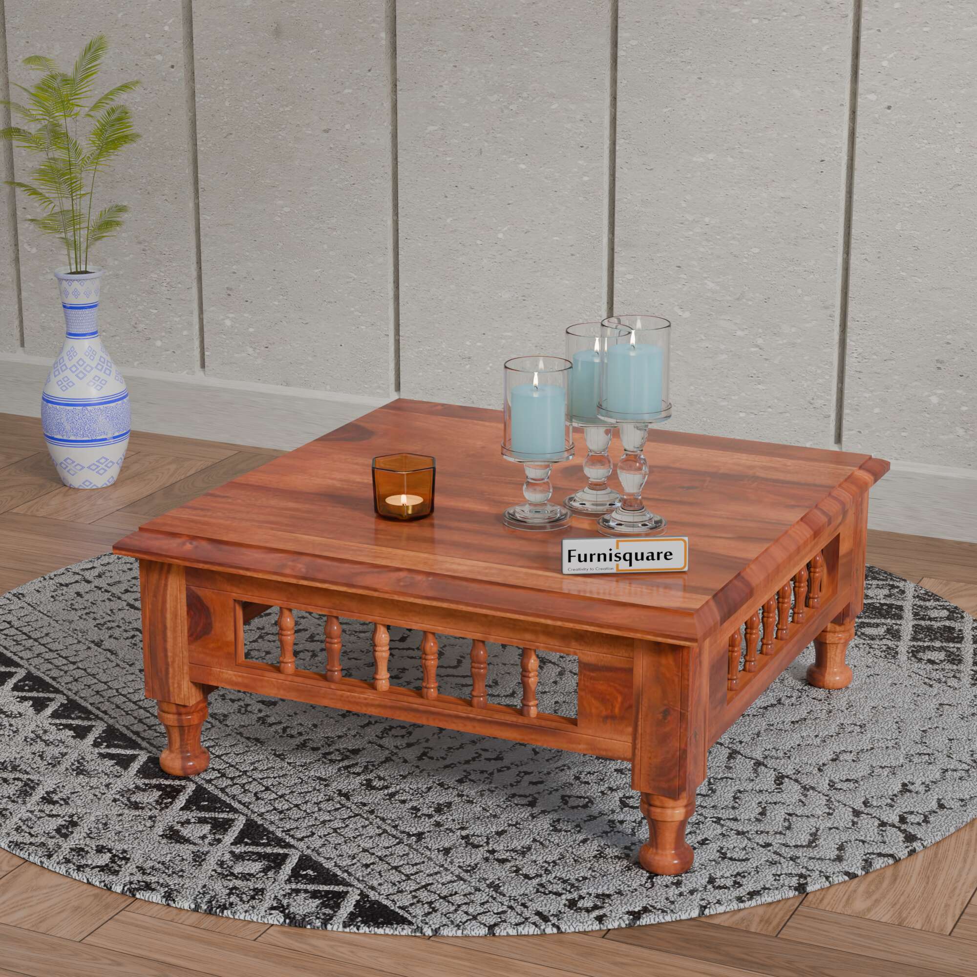 Wooden Chowki for Puja & Seating | Solid Sheesham Wood | Best Price ...