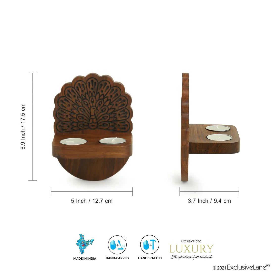 Solid Wood Hand Carved Wall Tea Light Holder – Furnisquare